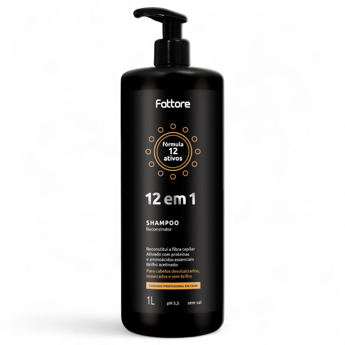 Fattore Shampoo Reconstrutor 12 em 1 Reconstrução Profunda – 1 Litro ...