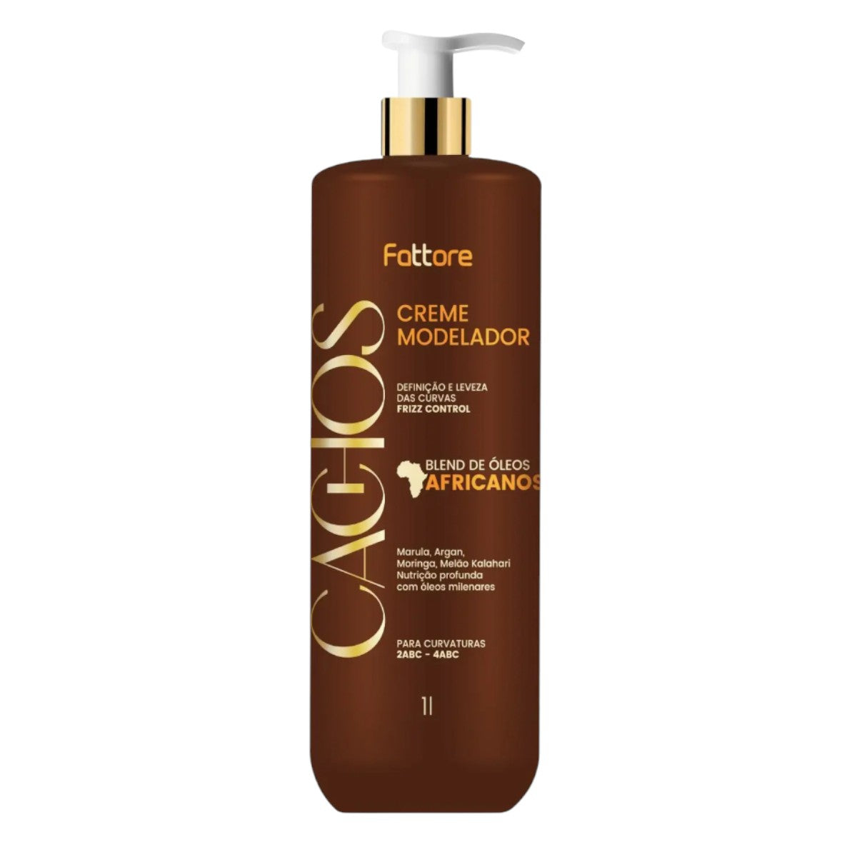 Creme Modelador Fattore Cachos Óleos Africanos 1L – Fattore Cosméticos